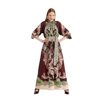 La DoubleJ Abundance Goddess Seidenvoile-Kleid - - Dresses - Damen - Mehrfarbig - XS