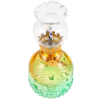 Hemobllo Mipcase Vintage Petroleumlampe aus Glas mit Docht Zierliche &Ouml;llampe f&uuml;r Wohnzimmer und Dekoration Tischlampe f&uuml;r Innenr&auml;ume und Festliche Atmosph&auml;re