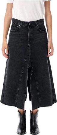 Haikure Femme, Jupes, Noir, Taille: W27 Denim Maxi Skirt with Flared Leg