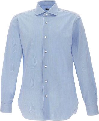 Barba Homme, Chemises, Bleu, Taille: 5XL Cotton Blend Shirt