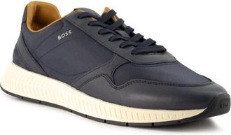 HUGO BOSS Herren Schuhe blau Glattleder
