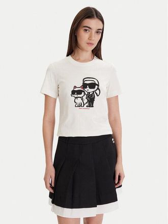 Karl Lagerfeld T-Shirt A1W17129 &Eacute;cru Regular Fit