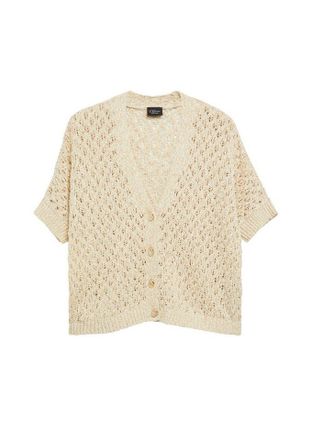 s.Oliver Cardigan Strickjacke Kurzarmstrickjacke mit Ajourmuster