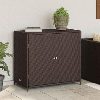 vidaXL Armoire de rangement de jardin marron 83x45x76cm r&eacute;sine tress&eacute;e Vidaxl