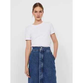 Vero Moda T-Shirt Paula 10243889 Wei&szlig; Regular Fit