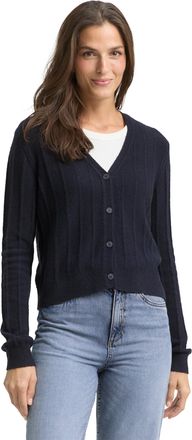 Tom Tailor Damen 1049130 Rib Cardigan mit Wollanteil, 10668-Sky Captain Blue, XS
