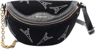 Balenciaga Sac banane en cuir et tissu Souvenir Pre-owned - Femme - Pre-owned - Noir - Taille: ONE Size