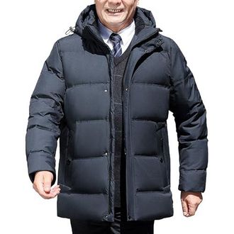 Generic Parka ample d&eacute;contract&eacute;e &agrave; capuche pour homme - L&eacute;g&egrave;re et chaude - Coupe-vent - &Eacute;pais - Rembourr&eacute;e, bleu, 5XL