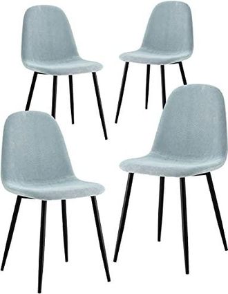 Brigros La voglia di fare WeHome 4er Set Stoff Bella Stuhl, Metallbeine und Stoffsitz, geeignet f&uuml;r Zuhause, K&uuml;che, Wohnzimmer, Wartezimmer, B&uuml;ro, Bar (Zeder,