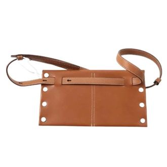 Jil Sander Portefeuille ceinture &agrave; rivets Pre-owned en cuir- sac banane - Femme - Pre-owned - Brun - Taille: ONE Size