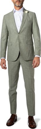 CG - Club of Gents Herren Anzug grün meliert Slim Fit