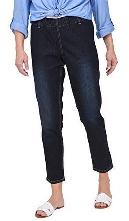 Ulla Popken Femme Grandes tailles Jegging cigarette long stretch confortable bleu fonc&eacute; 27 698055 94-27