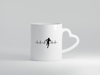 Generic Handball Herzschlag | Verein Sport | Handballerin - Herzhenkel Tasse - Kaffeetasse/Geschenk/Familie