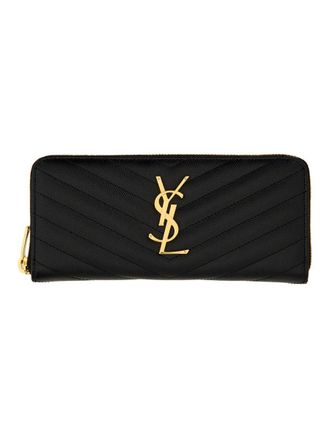Saint Laurent Monogram Calfskin Wallet - Black