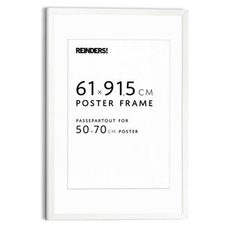 Reinders Bilderrahmen Poster 61x91,5cm, mit Passe-partout 50x70cm Weiß