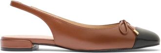 Stuart Weitzman Femme, Chaussures, Brun, Taille: 36 1/2 EU Sleek BOW Slingback Flat