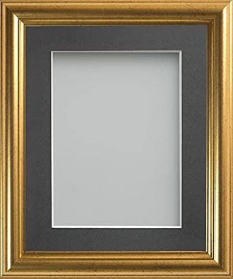 Frame Company Eldridge Bilderrahmen mit grauem Passepartout, 20,3 x 15,2 cm, mit Plexiglas