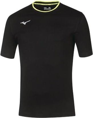 Mizuno Tee T-Shirt, Noir/Jaune Fluo, XXL Hommes