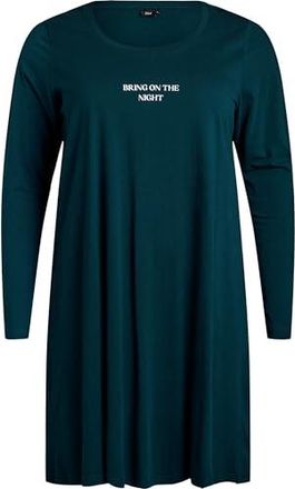 Zizzi Chemise de nuit en coton bio pour femme - Grandes tailles - Taille 42-60, Ponderosa P Bring, 54-56