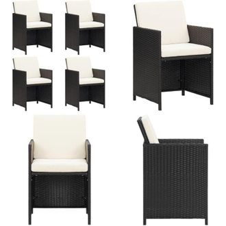 vidaXL Vidaxl - Gartenst&uuml;hle 4 Stk. Poly Rattan Schwarz - Gartensessel - Gartenst&uuml;hle - Outdoor M&ouml;bel - Rattan Sessel - Lounge Chair - Home & Living