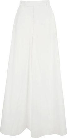 Federica Tosi Femme, Pantalons, Blanc, Taille: 42 FR Pantalone 5 Tasche Wide in Popeline