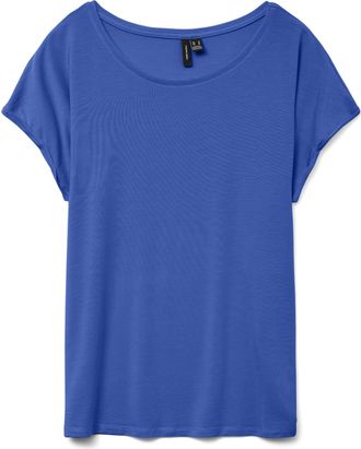 Vero Moda Damen Vmava Plain Ss Top Ga JRS Noos, Dazzling Blue, X-Small