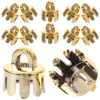 TOPBATHY NOLITOY 12 St&uuml;ck Weihnachtskugelkappen aus Kunststoff 12cm Goldfarbene Anh&auml;ngerkappen f&uuml;r Selbstgemacht Deko Ersatz Endkappen mit Aufh&auml;nge&ouml;se f&uuml;r Chri