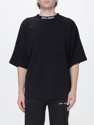 Palm Angels T-shirt coupe d&eacute;contract&eacute;e en coton avec logo et &eacute;paules tombantes