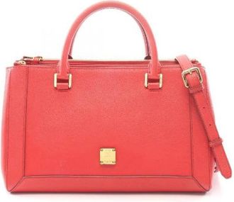 MCM Sac &agrave; main 2-en-1 en cuir Pre-owned - Femme - Pre-owned - Rouge - Taille: ONE Size