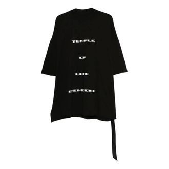 Rick Owens Homme, Tops, Noir, Taille: ONE Size T-shirt ras du cou