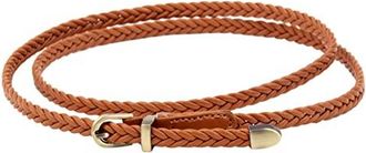 Generic Ceinture Elastique Femme - Ceinture tress&eacute;e &eacute;l&eacute;gante pour femme avec boucle ardillon accessoire d&eacute;contract&eacute; mince pour robe et chemise