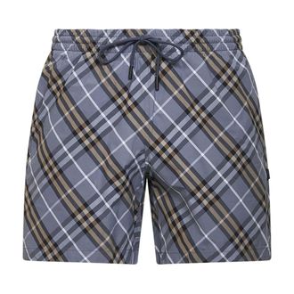 Burberry Homme, Maillots de bain, Bleu, Taille: XL Wave Check Nylon Swim Shorts