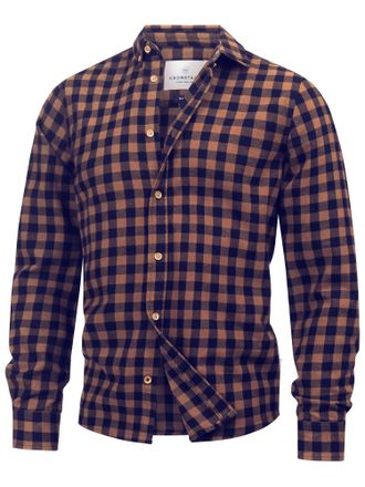 Kronstadt Herren KSJohan Check Hemd kariert aus 100% Baumwolle mit Button-Down-Kragen | Herrenhemd M&auml;nnerhemd Monks Robe New, XXL