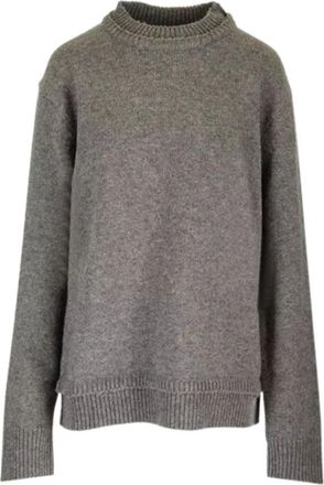 Maison Margiela Homme, Pulls, Gris, Taille: L Pull avec Empiècements aux Coudes