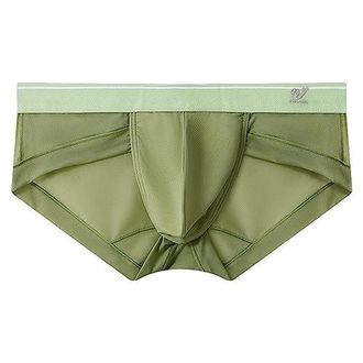 Generic Sous-v&ecirc;tements pour homme - Slip chaud pour homme - Fourche haute - Slip en maille respirante - Grande taille - Slip ray&eacute; confortable, Vert, XXL