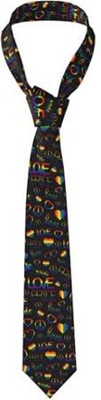 Generic Cravate Pour Hommes Drapeau Rainbow Fiert&eacute; Amour Color&eacute; Noir Formelle Necktie Fine Cravate Pour Homme Pour Mariage Travail C&eacute;l&eacute;brations