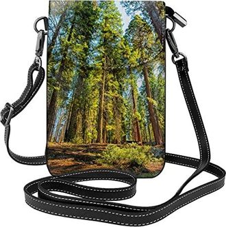 IUBBKI Nature Cedar Porte-monnaie pour téléphone portable - Petit portefeuille en cuir à bandoulière pour femmes Sac à bandoulière pour carte de transport Co