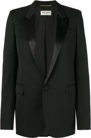 Saint Laurent Schlauch Tuxedo Jacke In Grain De Poudre - - Jackets - Damen - Schwarzk - M