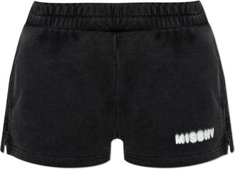 Misbhv Misbhv, Femme, Shorts, Noir, Taille: 40 FR Mini-short en coton avec logo