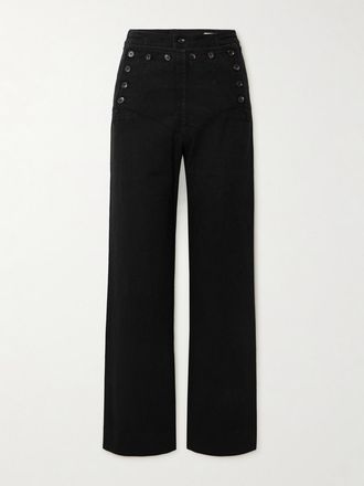 Bode Jean Droit Taille Haute À Boutons - Noir