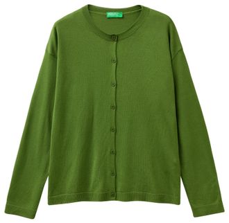 Benetton Damen Koreanisches Trikot M/L 103cd500i Strickjacke, Waldgrün 2g3, L, L