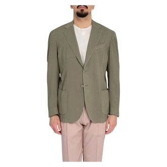 Santaniello Leichter Blazer aus gewaschener Wolle - - Jackets - Herren - Gr&uuml;n - M