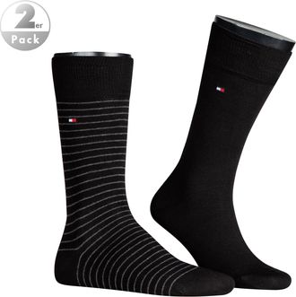 Tommy Hilfiger Herren Socken schwarz Baumwolle & Mix Gestreift
