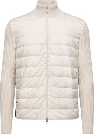Moncler Moncler Cardigan Zipp&eacute; Matelass&eacute; En Laine, Homme, Blanc, Taille: Xxl
