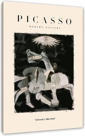 Pixxprint Picasso Art Collection - Ausschnitt Guernica II als, Gr&ouml;&szlig;e: 60x40cm, Leinwandbild, fertig gespannt, Wandbild, Dekoration, Kunstdruck, kein Poster