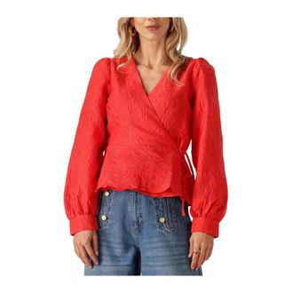 Y.A.S Yasjorin LS Wickeloberteil - - Blouses & Shirts - Damen - Rot - M