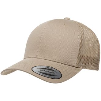 Flexfit Unisex Retro Trucker Cap, Klassische Trucker Cap mit Mesh-Rückseite, one Size, Khaki
