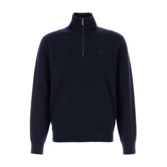 Burberry Homme, Pulls, Bleu, Taille: S Pull &agrave; Col Montant et Demi-Fermeture &Eacute;clair