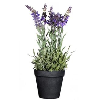 Gasper K&uuml;nstlicher Lavendel im Topf H. 33cm gr&uuml;n lila Kunstblumen