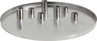 Nordal Tablett mit 7 Kerzenhaltern, silberfarben, klein